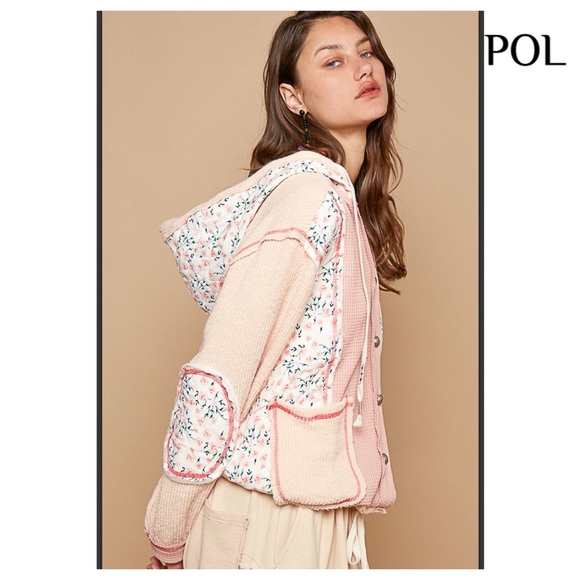 POL | Jackets & Coats | 5 Start 58 Pol Oversized Floral Hooded Thermal ...